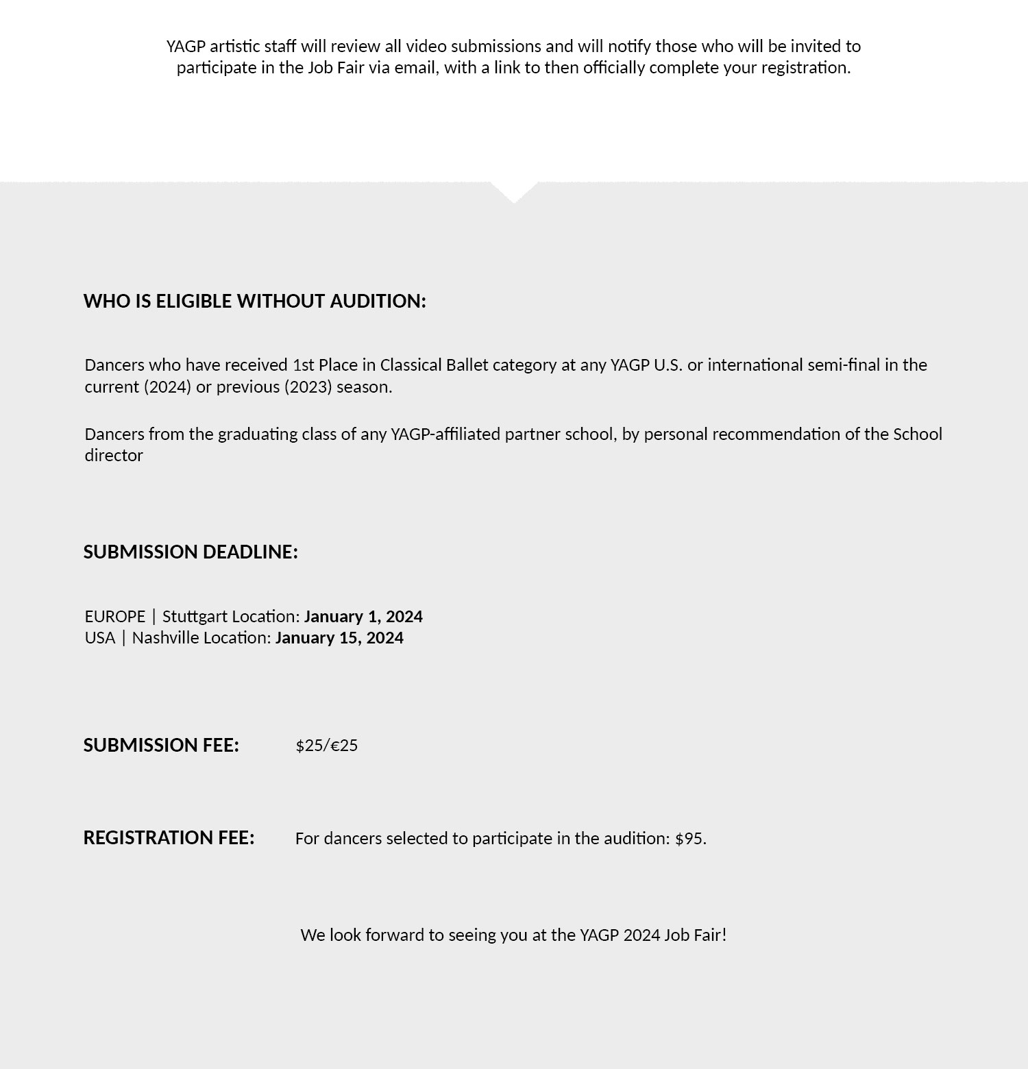 YAGP 2024 Job Fair - Ballet Competition